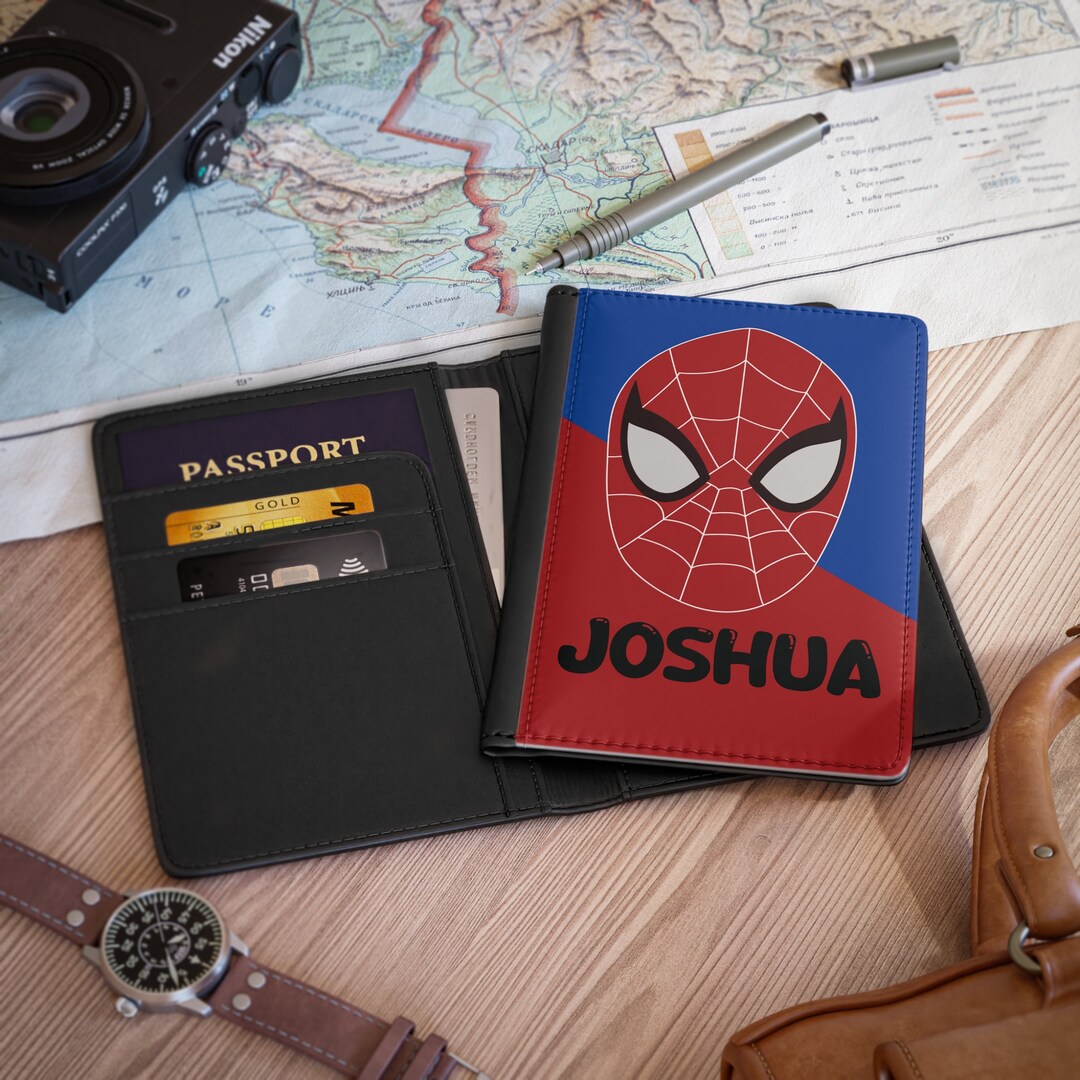 Spidey Cartoon Passport Cover for Kids, Personalized Passport Case, Cute Cover for Travel ...