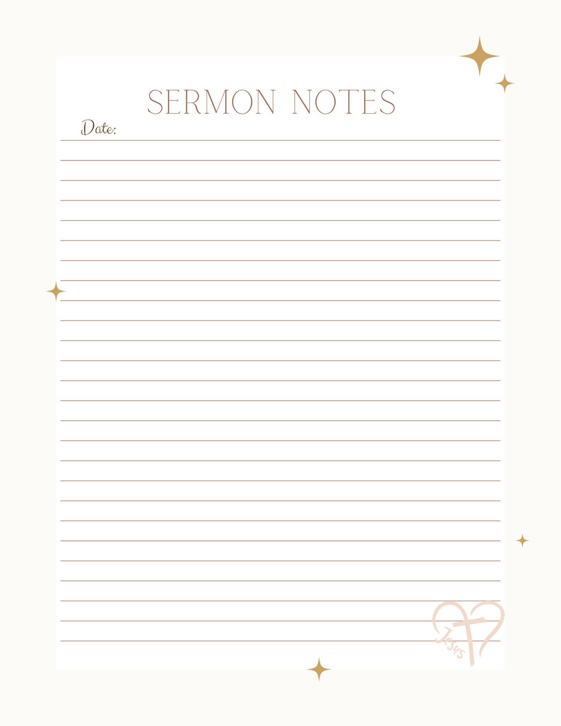 Bible Study Planner Four Pages Sermon Notes Bible Notes Printable ...