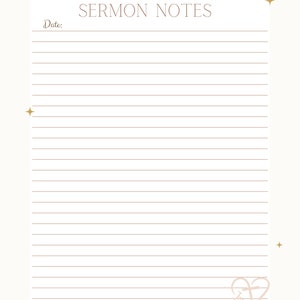 Bible Study Planner Four Pages Sermon Notes Bible Notes Printable ...