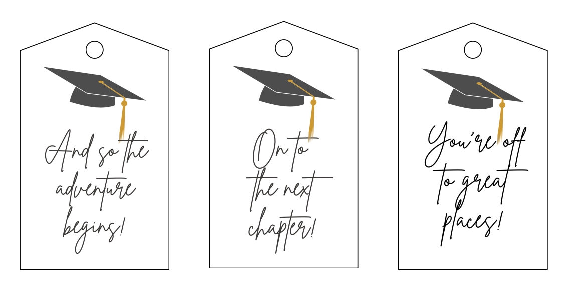 Printable Graduation Gift Tags (digital Download) - Etsy