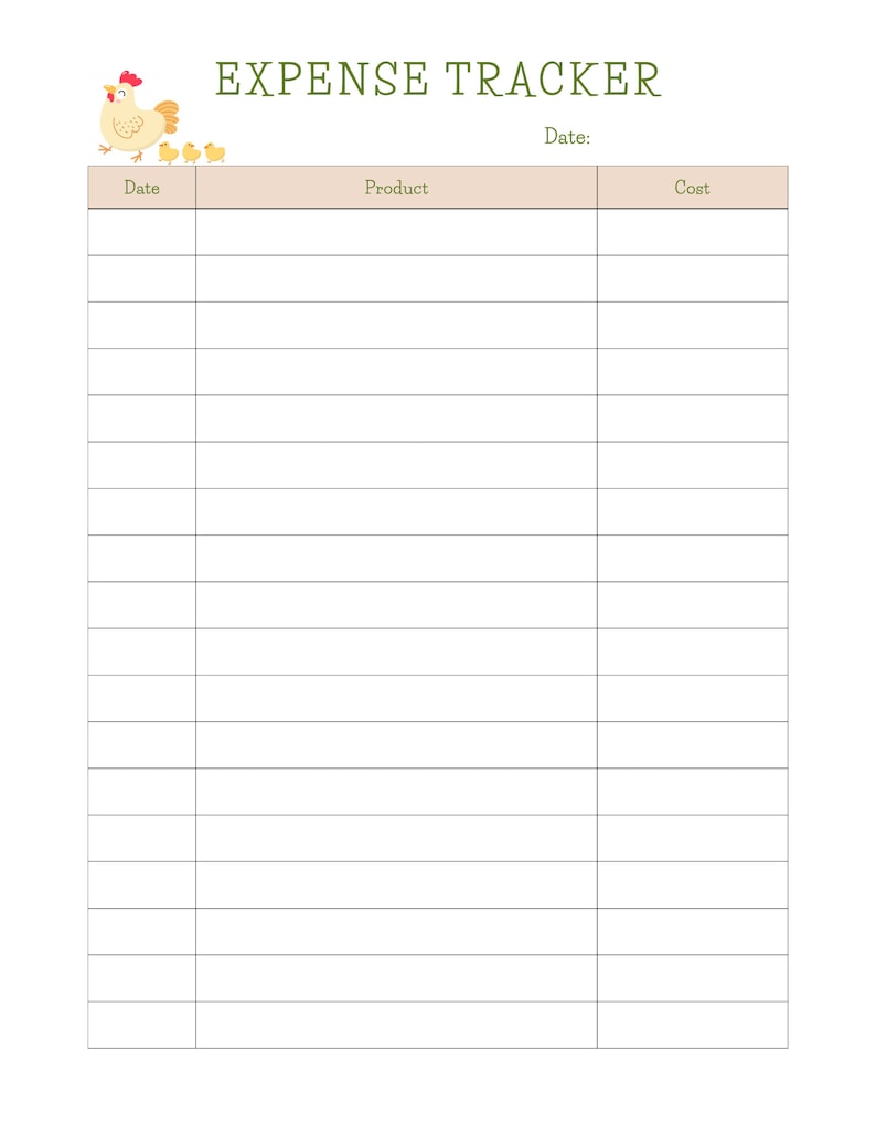 Homestead Record Keeping, Egg Chart, Digital Download, Chicken ...