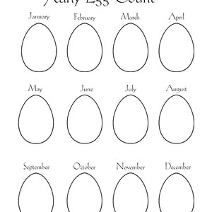 Digital Download Egg Production Charts, Monthly, Yearly and a Notes ...