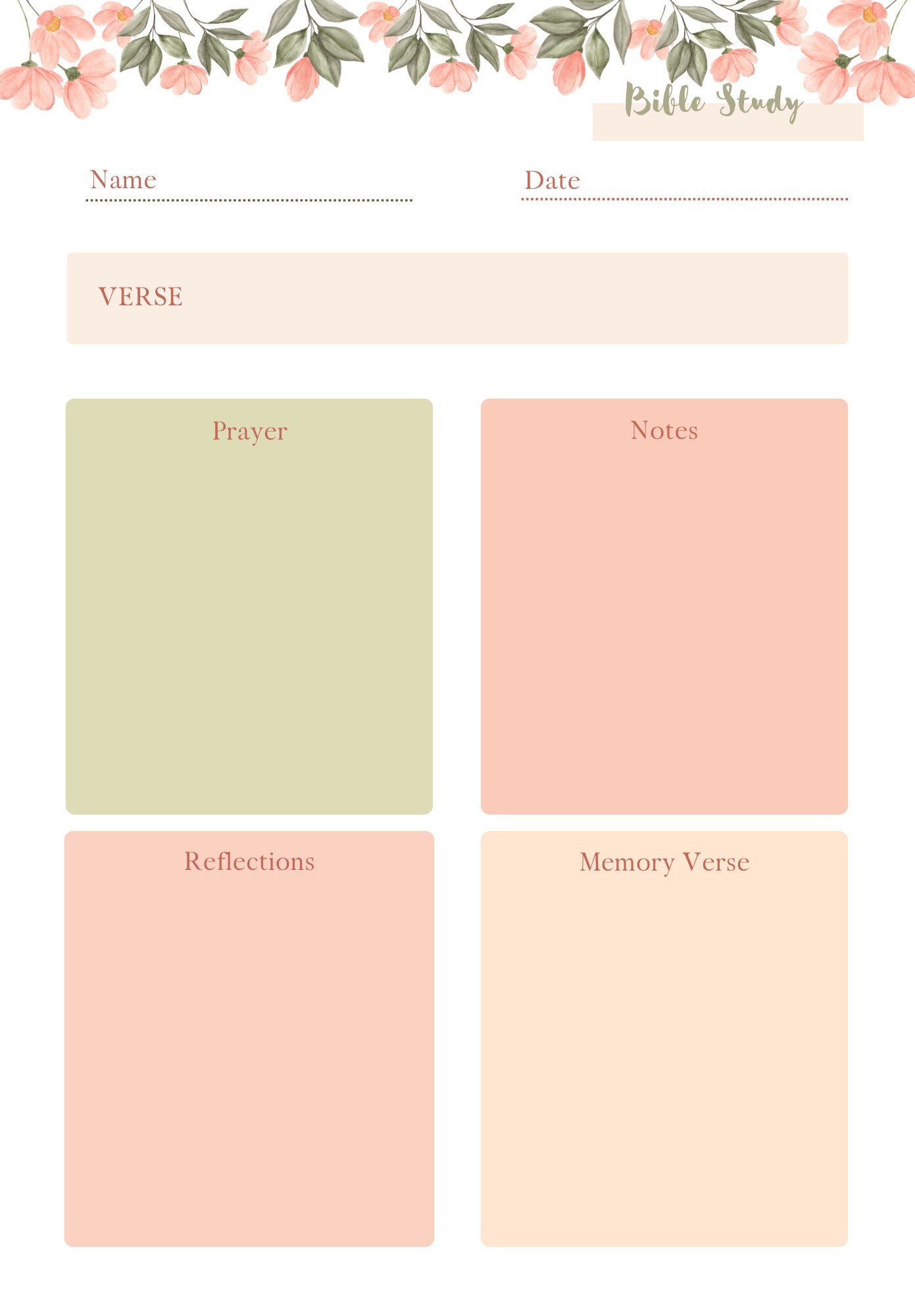 BIBLE STUDY, Prayer Journal, Coloring Page, Verse Mapping Digital ...