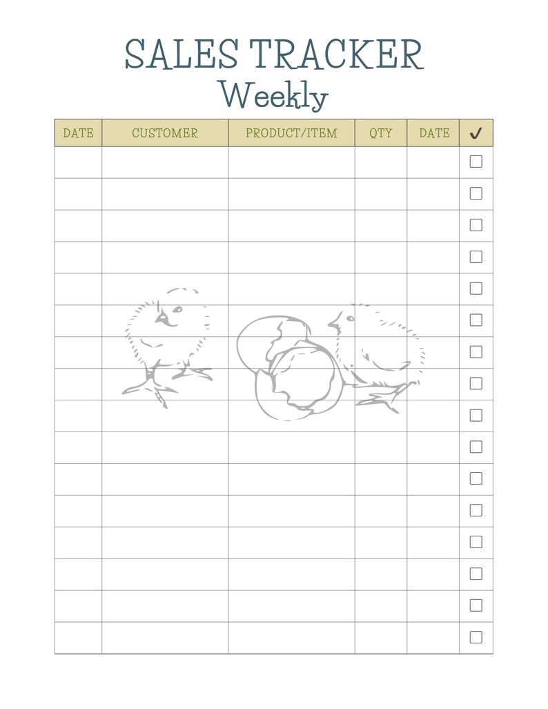 Homestead Record Keeping, Egg Chart, Digital Download, Chicken ...