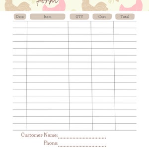 Homestead Record Keeping, Egg Chart, Digital Download, Chicken ...