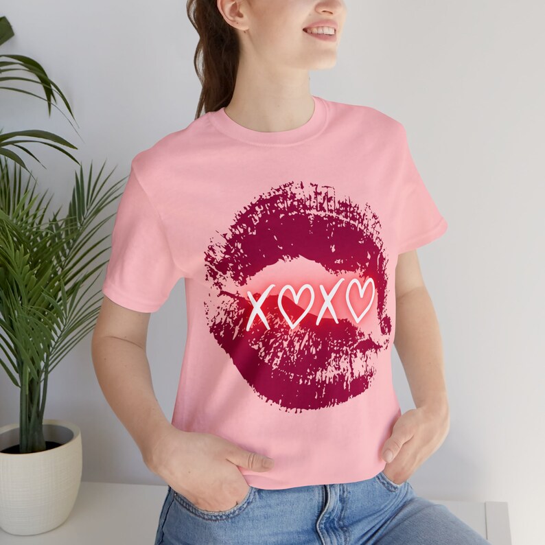 Lip Print Womens Tee Kiss Women T Shirt Kiss Me Womens Tee Smooch Womens T Shirt Love