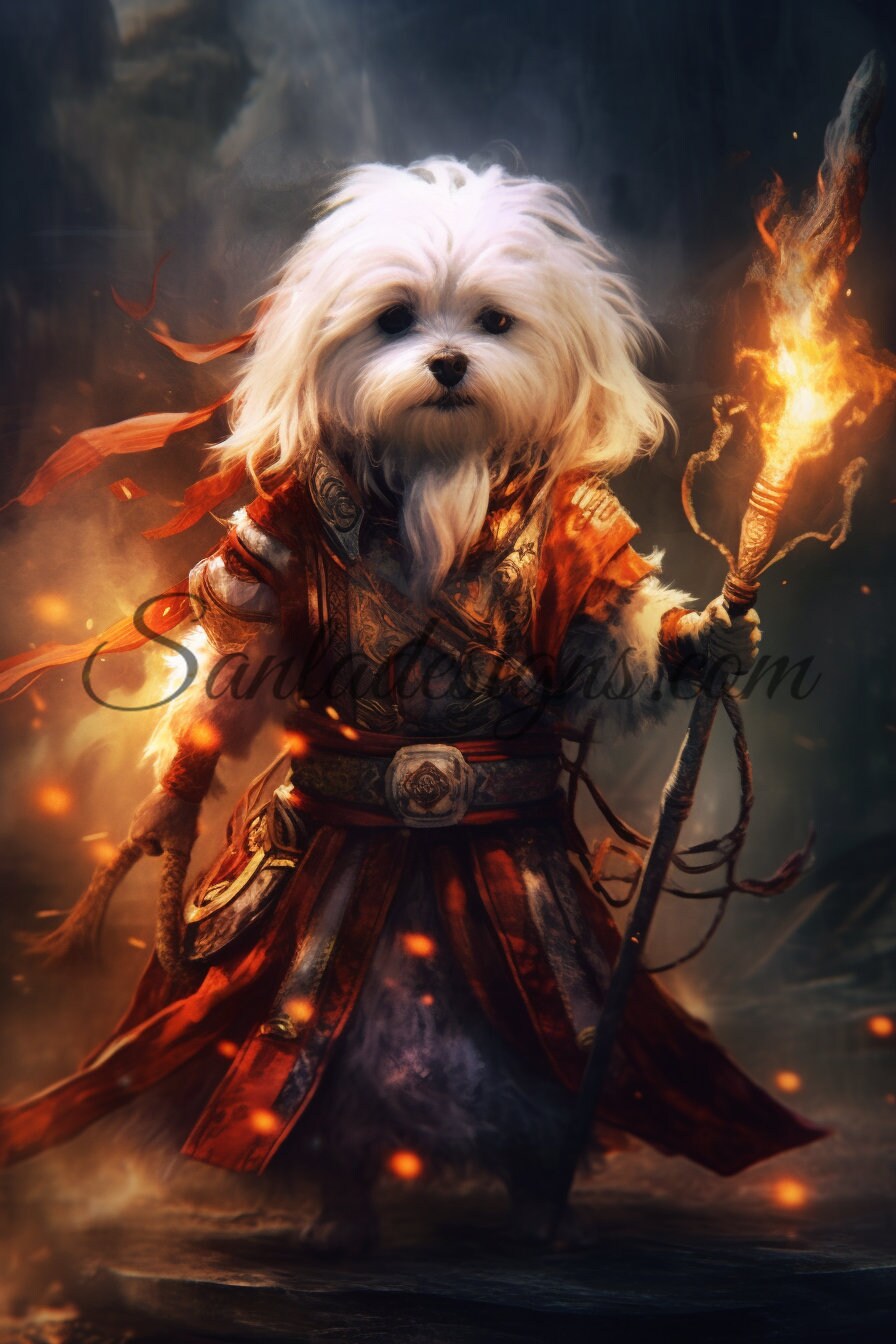 Colorful Dog Digital Prints Dog Art Digital Art Print Wall Art AI ...