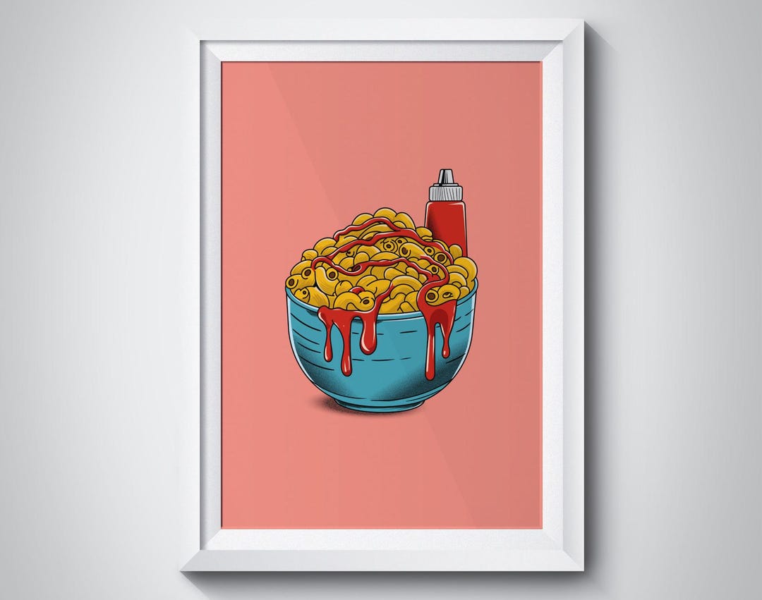 Saucy Mac-n-cheese Food Prints, Digital Print, Wall Art, iPhone ...