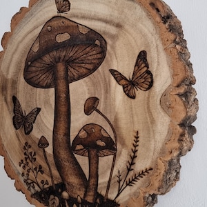 Handcrafted Mushroom Pyrography Art" - Etsy