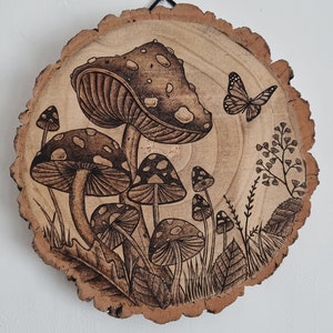 Handcrafted Mushroom Pyrography Art - Etsy
