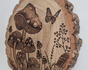 Handcrafted Mushroom Pyrography Art" - Etsy