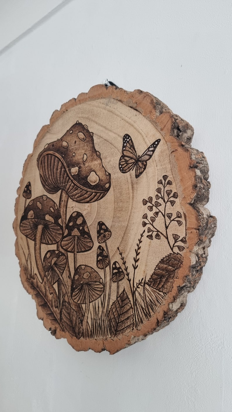 Handcrafted Mushroom Pyrography Art - Etsy