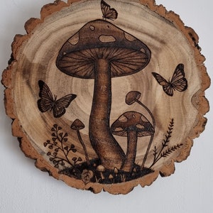 Handcrafted Mushroom Pyrography Art" - Etsy