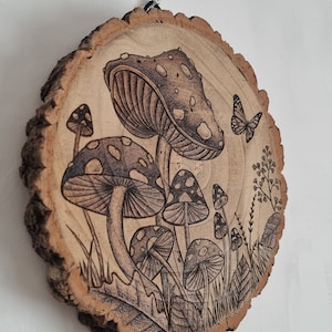 Handcrafted Mushroom Pyrography Art - Etsy