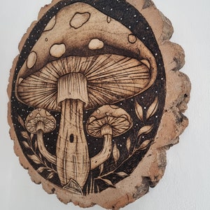 Handcrafted Mushroom Pyrography Art - Etsy