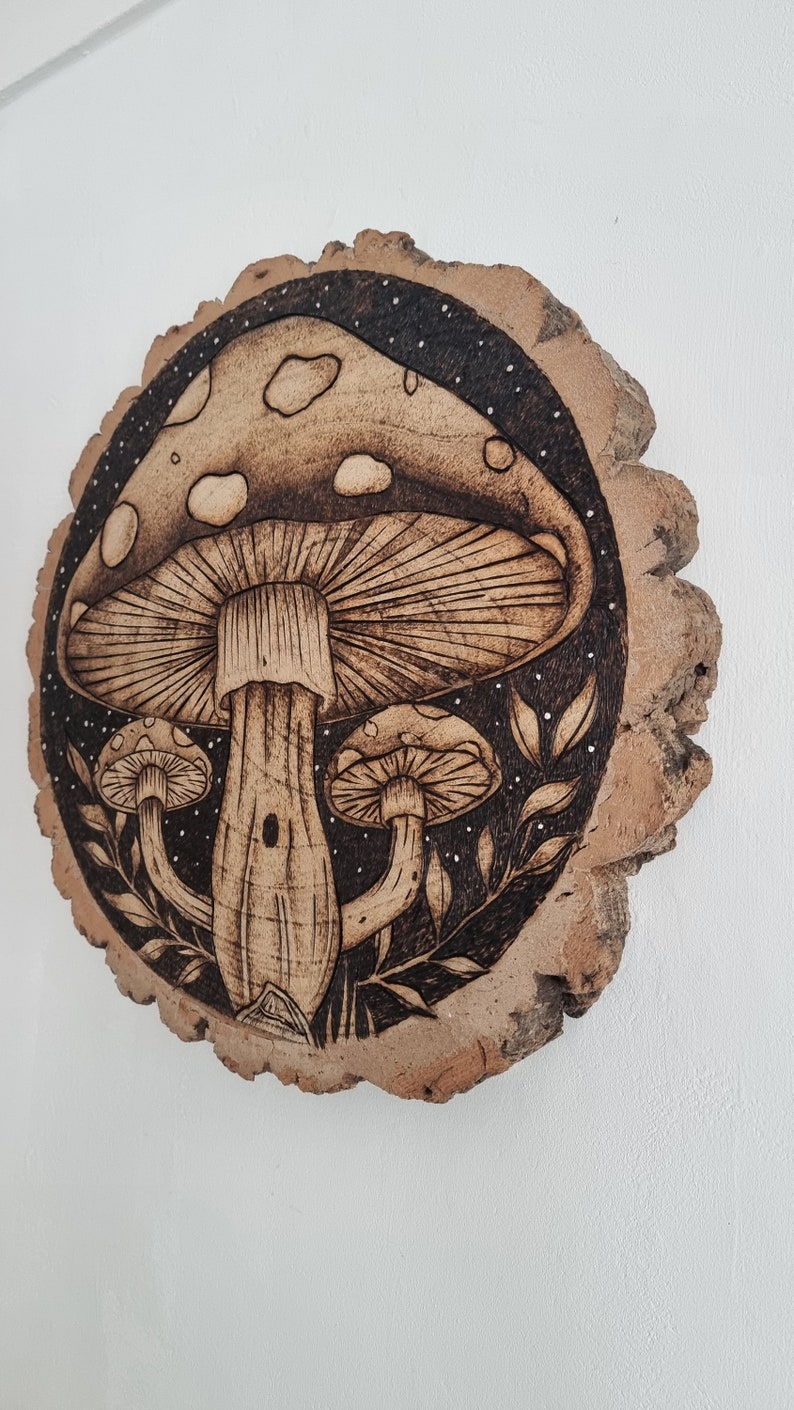Handcrafted Mushroom Pyrography Art - Etsy