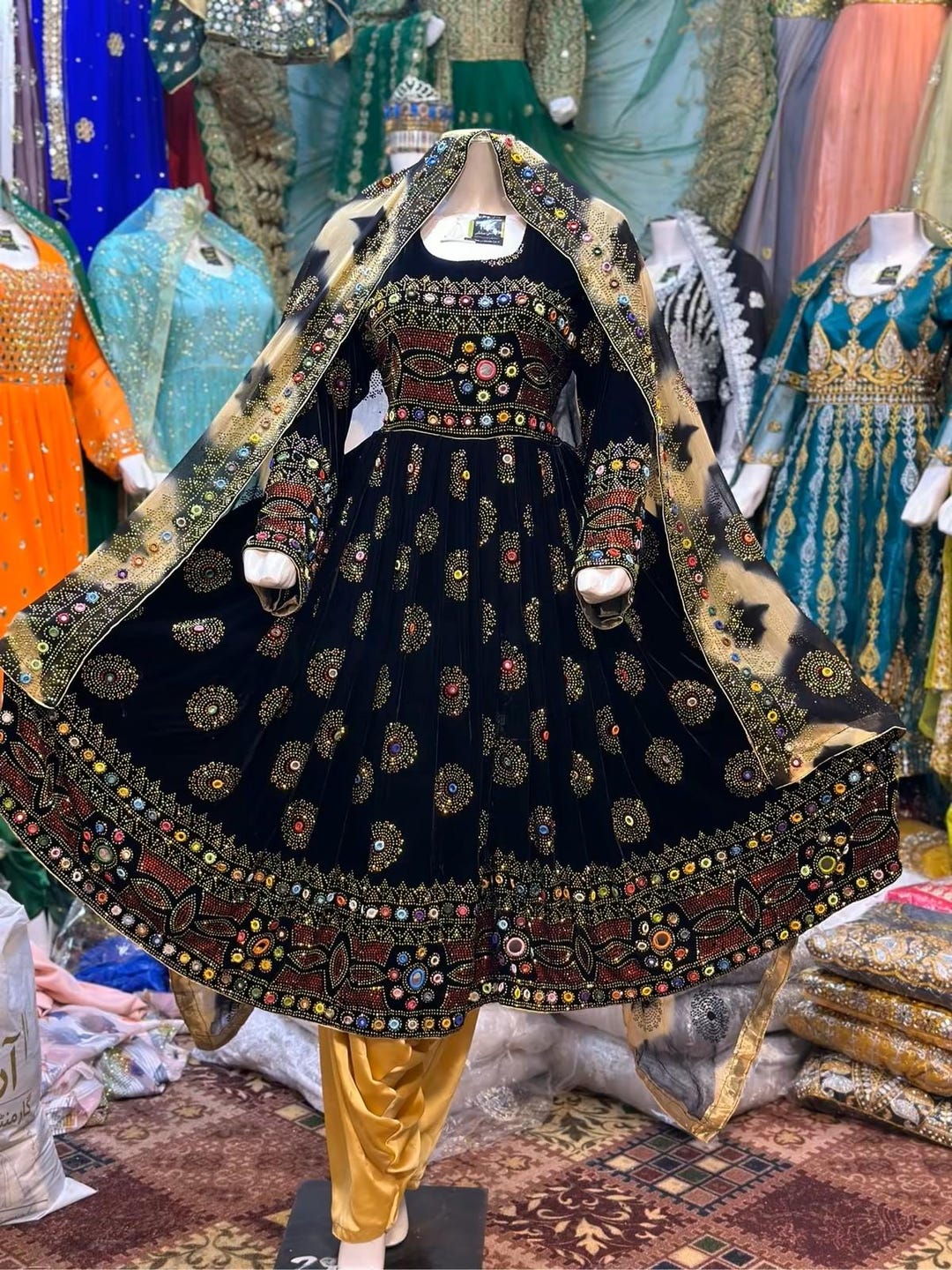 Afghan Cloth for Women Afghan Treditional Handmade Afghan Kuchi Dress ...