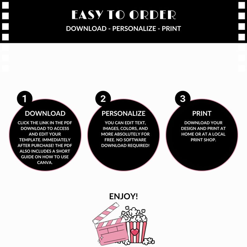 Printable Movie Gift Ticket With Envelope, Printable Cinema Ticket ...