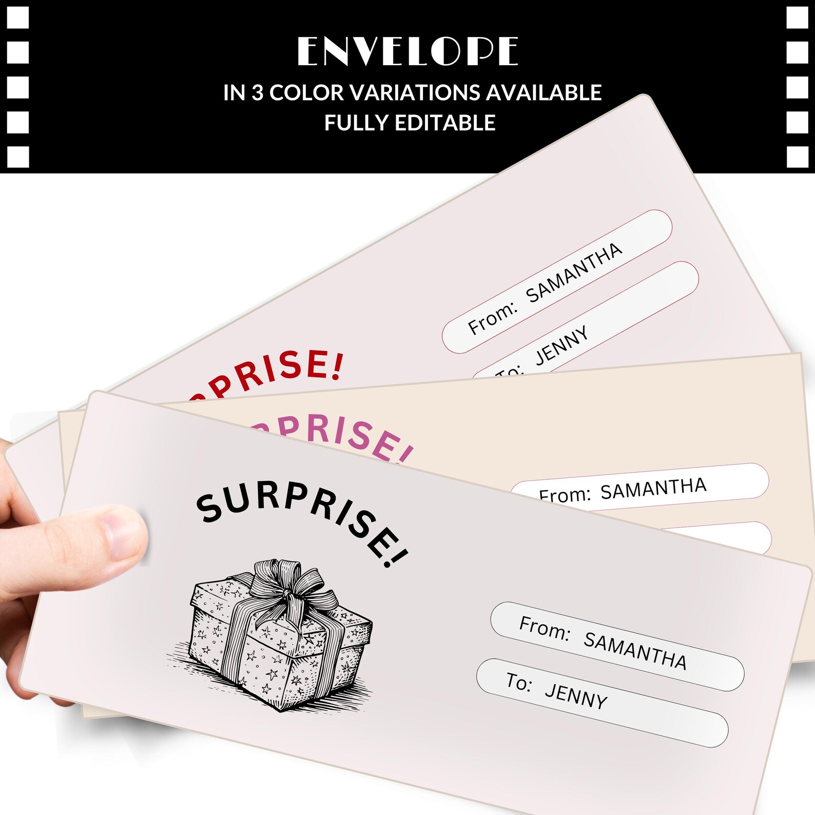 Printable Movie Gift Ticket With Envelope, Printable Cinema Ticket ...