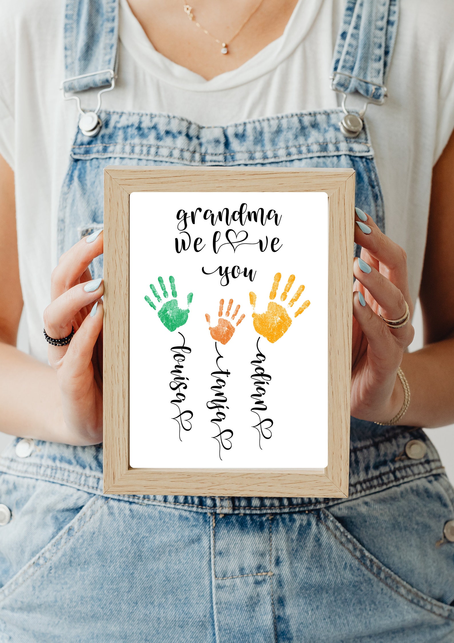Printable Mothers Day Card | Family Handprint Card for Mom or Grandma ...