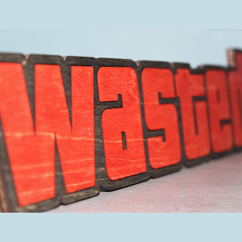 GTA Wasted Sign - Etsy