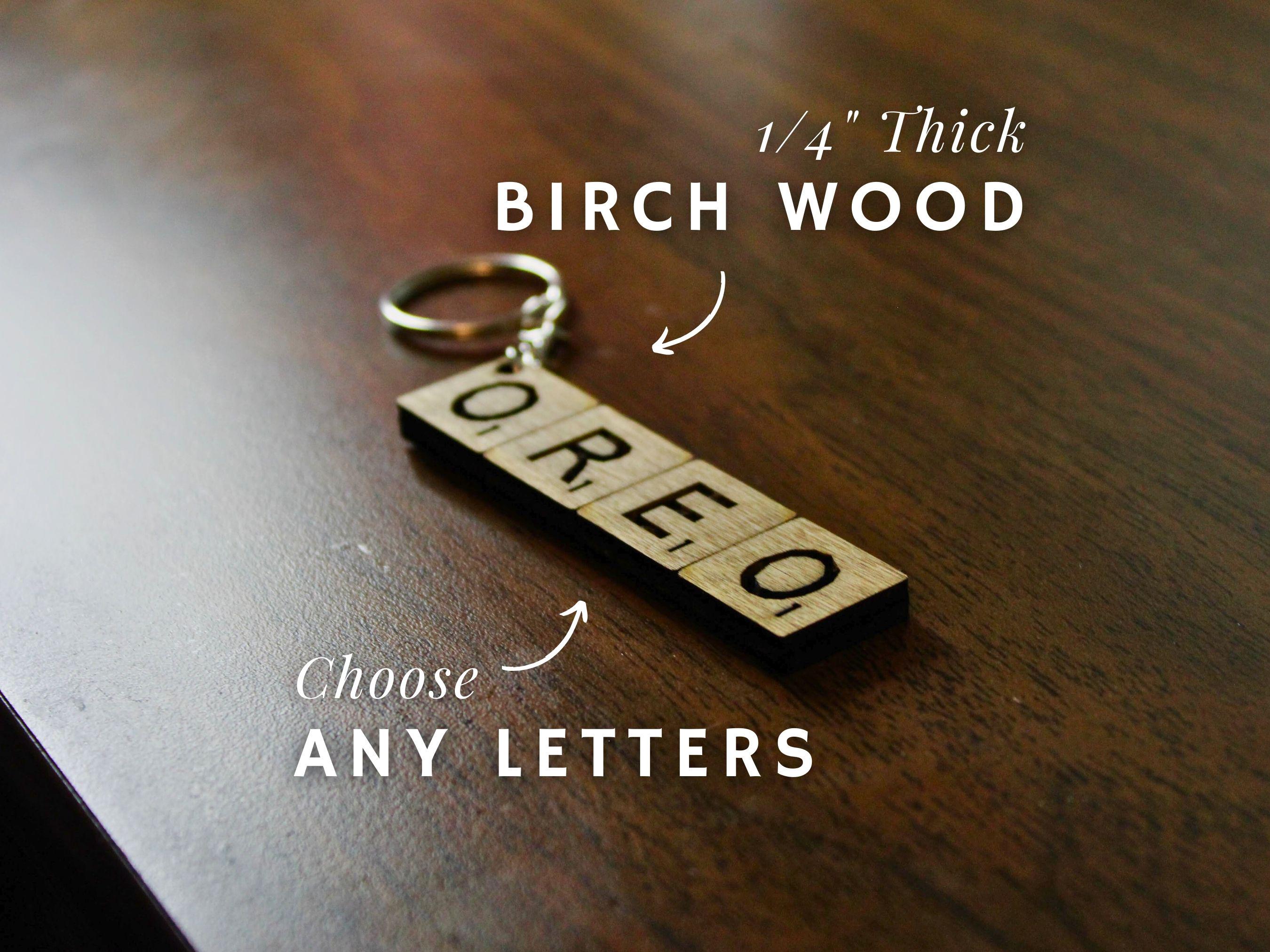 Custom Scrabble Tile Keychain, Personalized Birch Game Tile ...