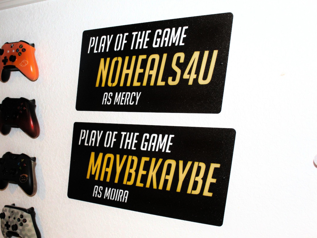 Overwatch 2 "play of the Game" Sign, Vinyl Backing, Custom Gaming Signs ...