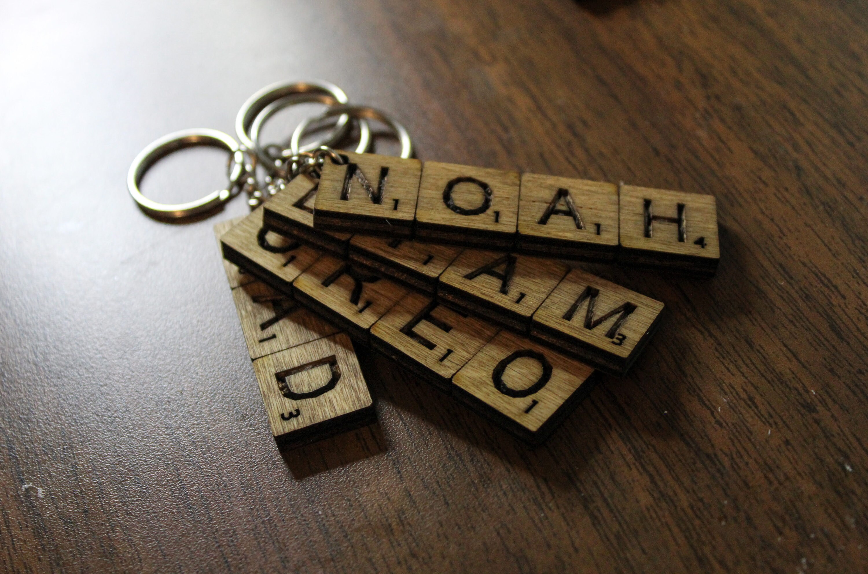 Custom Scrabble Tile Keychain, Personalized Birch Game Tile ...