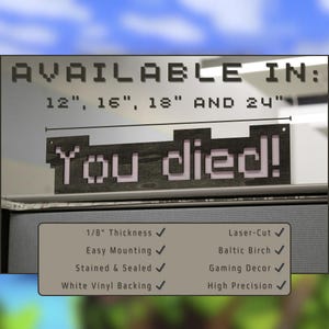 YOU DIED Sign - Etsy
