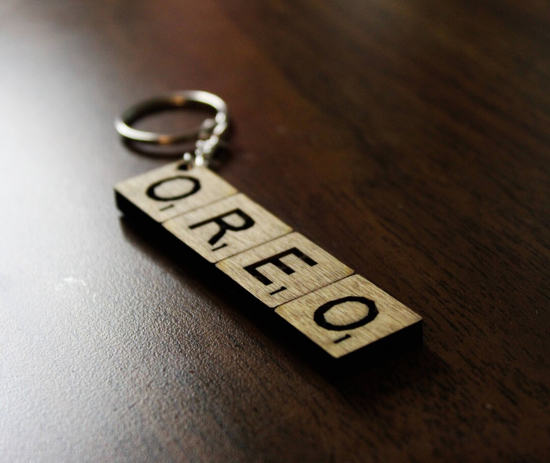 Custom Scrabble Tile Keychain, Personalized Birch Game Tile ...