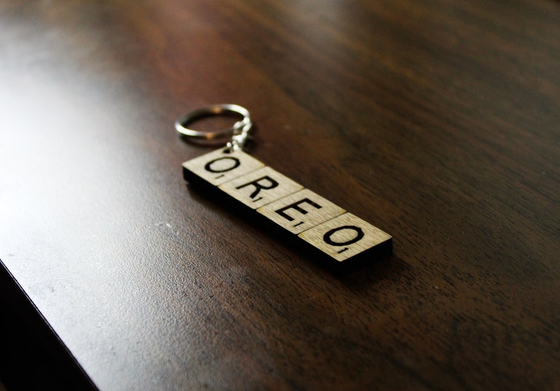 Custom Scrabble Tile Keychain, Personalized Birch Game Tile ...