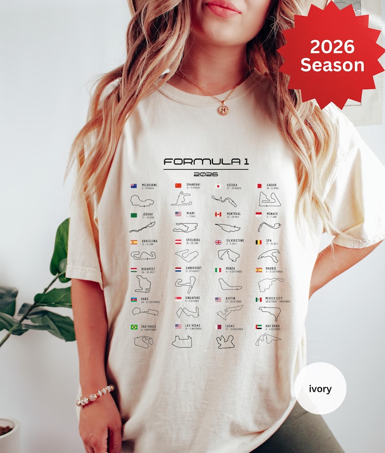 Formula 1 2026 Season Shirt, Race Weekend Formula 1, Circuit Merch, F1 ...