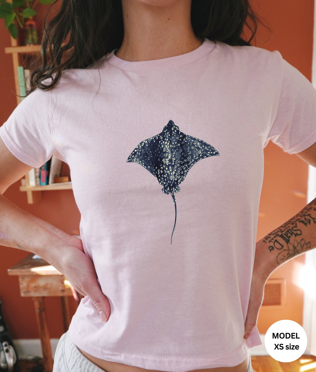 Stingray Graphic Baby Tee: 90s Retro Ocean Animal Shirt - Etsy