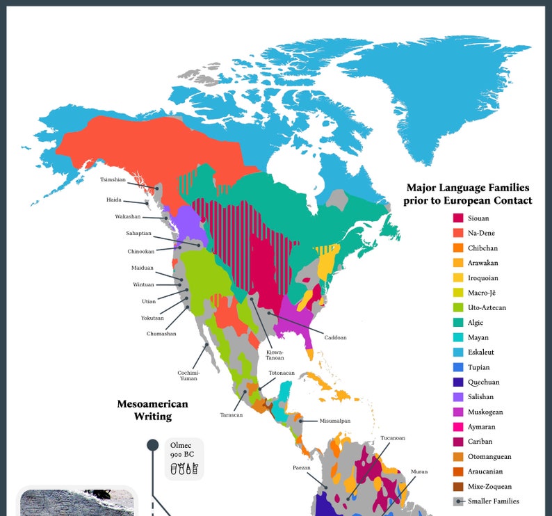 Languages of the Americas Poster - Etsy
