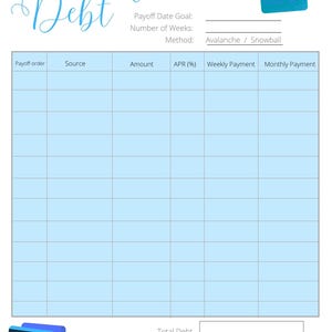 Debt Tracker PDF - Printable, Digital File - Etsy