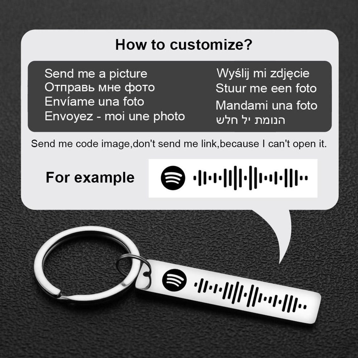 Spotify Code Keychains Customized Music Keyrings Scannable Song Name ...