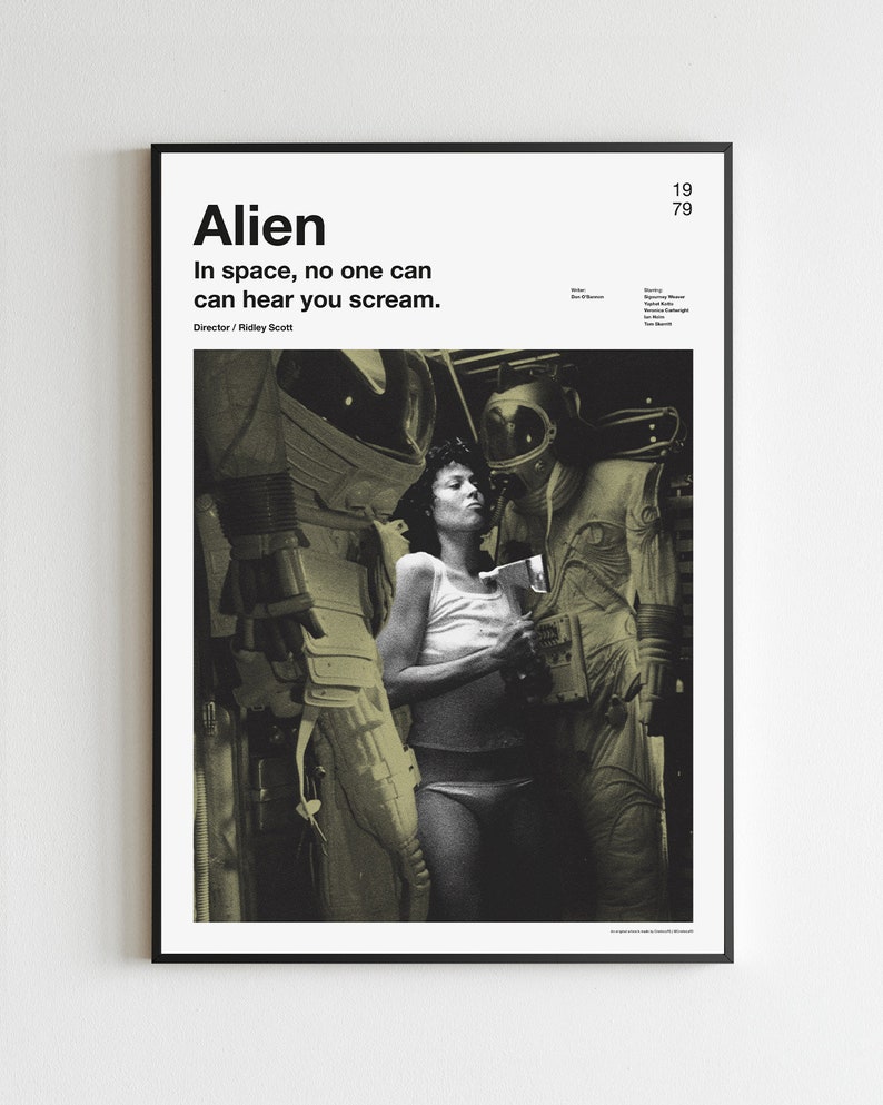 Alien 1979 / Ridley Scott / Digital Download Minimalist Movie Poster a4 ...