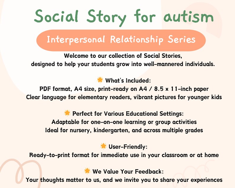 Social Story: When to Say Sorry Printable Autism ADHD Special Education ...