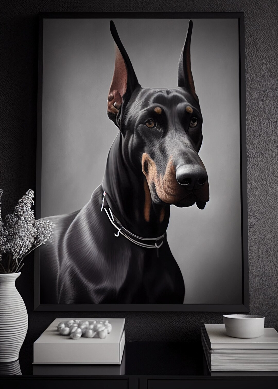 Downloadable Doberman Print, Doberman Art, Painting, Wall Art, Wall ...