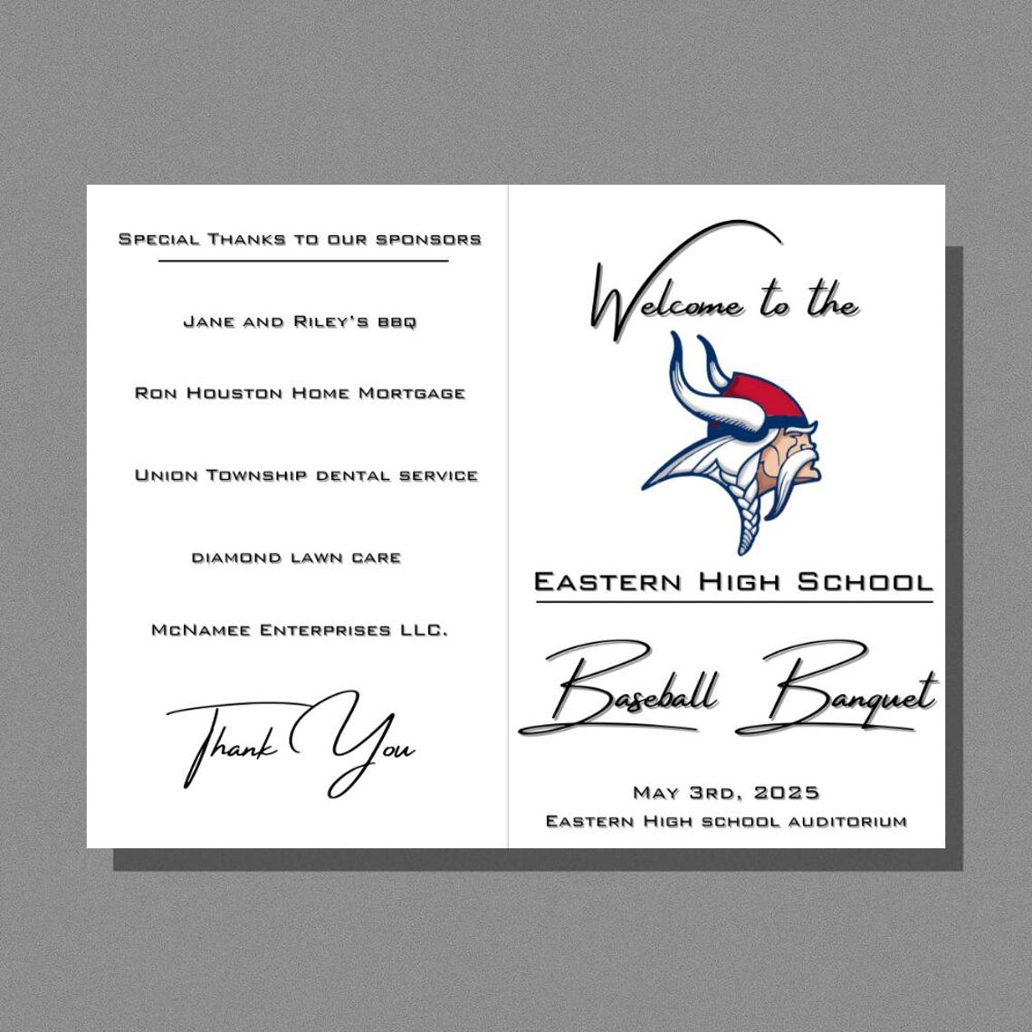 Multi-page Bi-fold Program Canva Template, Sports Team Program or ...