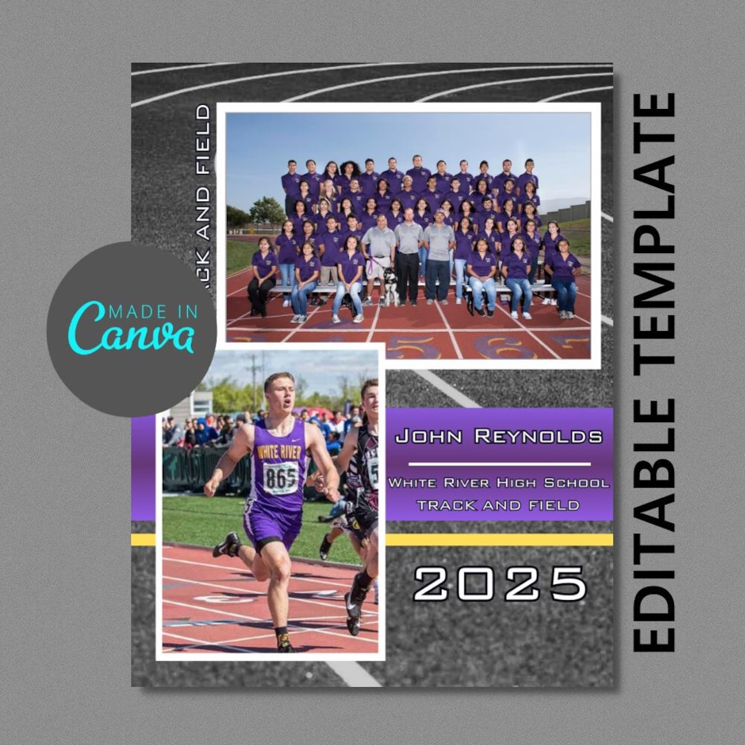 Track and Field Memory Mate Canva Digital Template | 8.5" X 11 ...