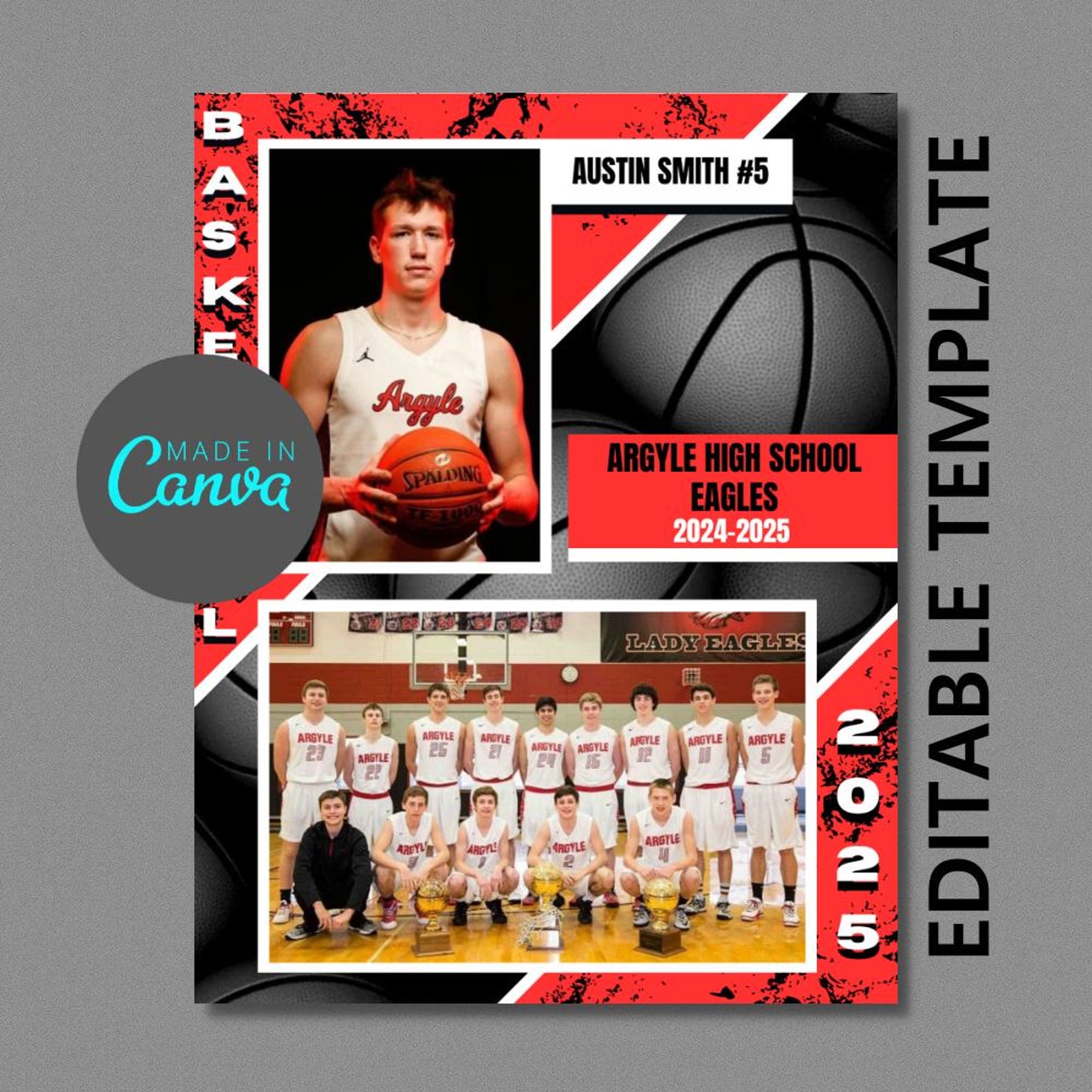 Basketball Memory Mate Canva Digital Template | 8.5" X 11" | Sports ...