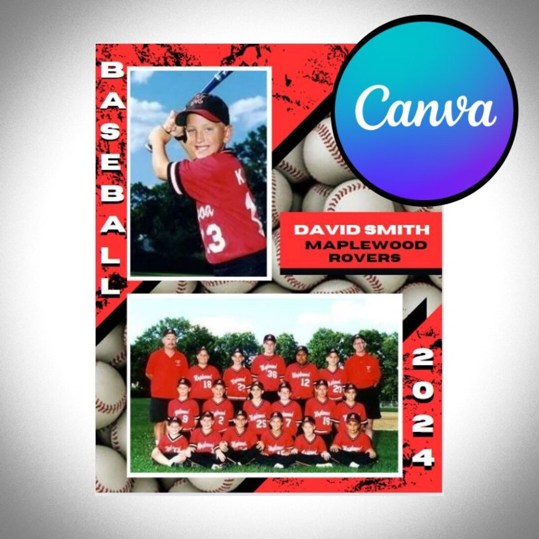 Baseball Memory Mate Canva Digital Template 8.5 X 11 Sports Photoshop ...