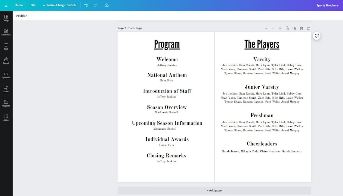 Sports Award Banquet Program Template, Editable Football Softball ...