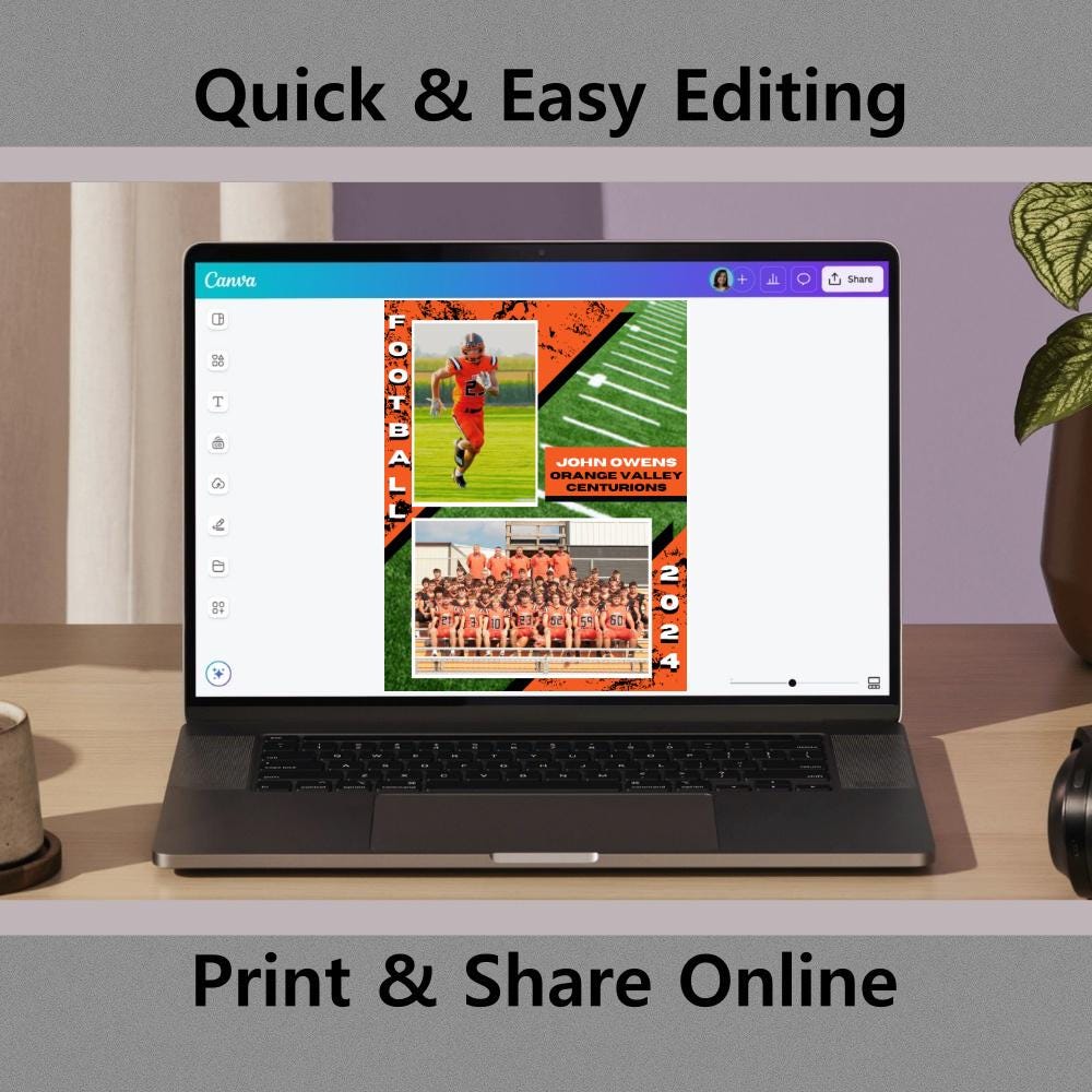 Football Memory Mate Canva Digital Template | 8.5" X 11" | Sports ...