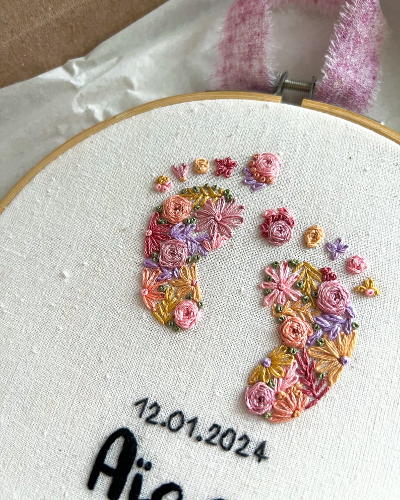 Personalized Baby Name Embroidery Pattern: Birth Announcement Keepsake ...