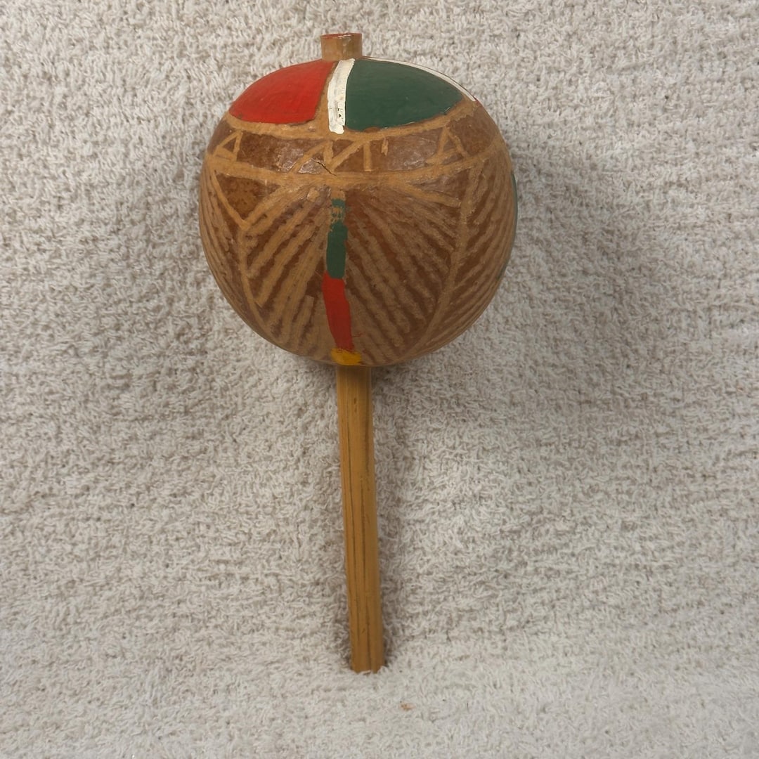Vintage Haitian Maraca Hand Carved Wood Rumba Shakers Musical ...