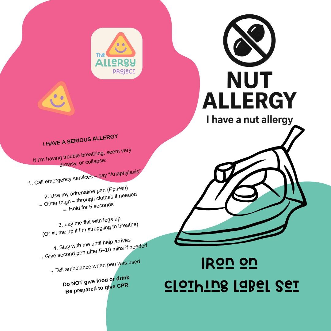 Iron-on Allergy Labels: Anaphylaxis Safety Tags for Kids Clothing - 5 ...