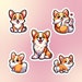 Adorable Kawaii Corgi Sticker Pack 5 Mini Stickers for Laptops, Water ...
