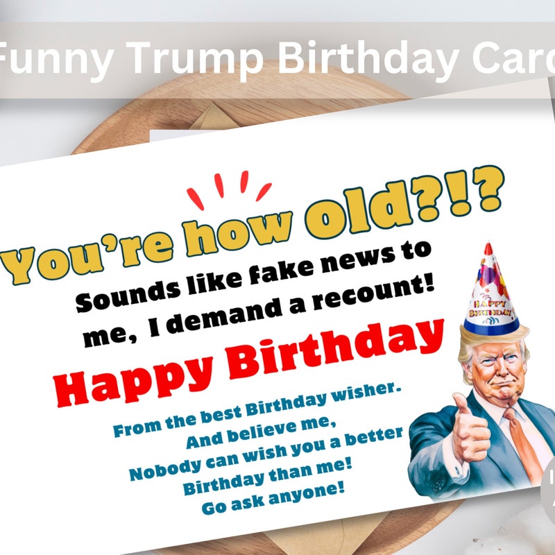 Trump Birthday Card - Etsy